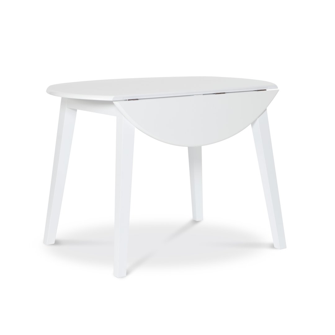 Dining Essentials - 42" Round Drop Leaf Table in Pure White | John ...