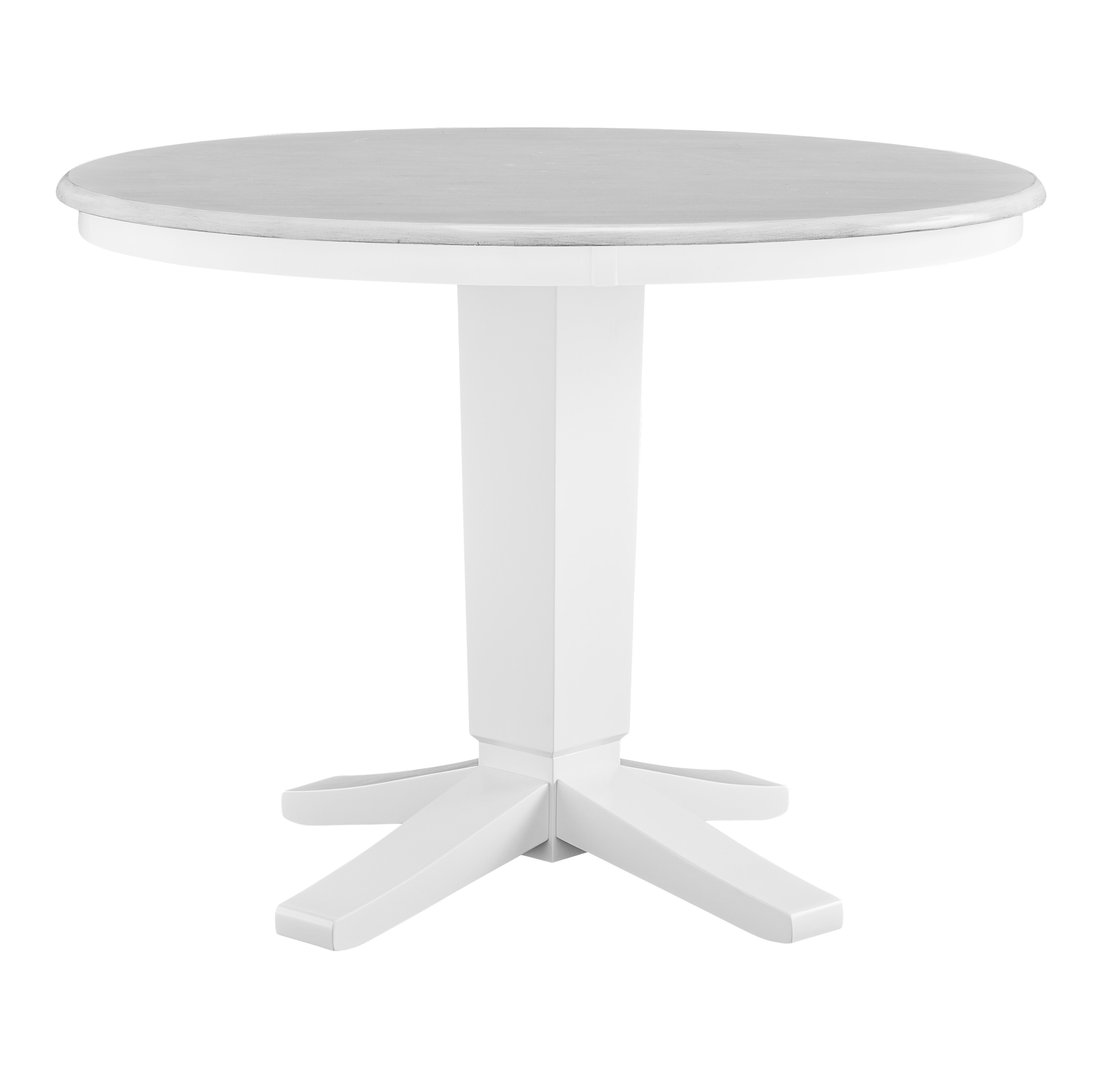 Hampton Collection - 42"Round Table Top w/ 30"H Aria Pedestal in Chalk ...