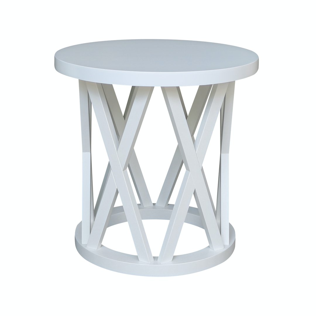 Home Accents- Ceylon Round End Table in White | John Thomas Furniture