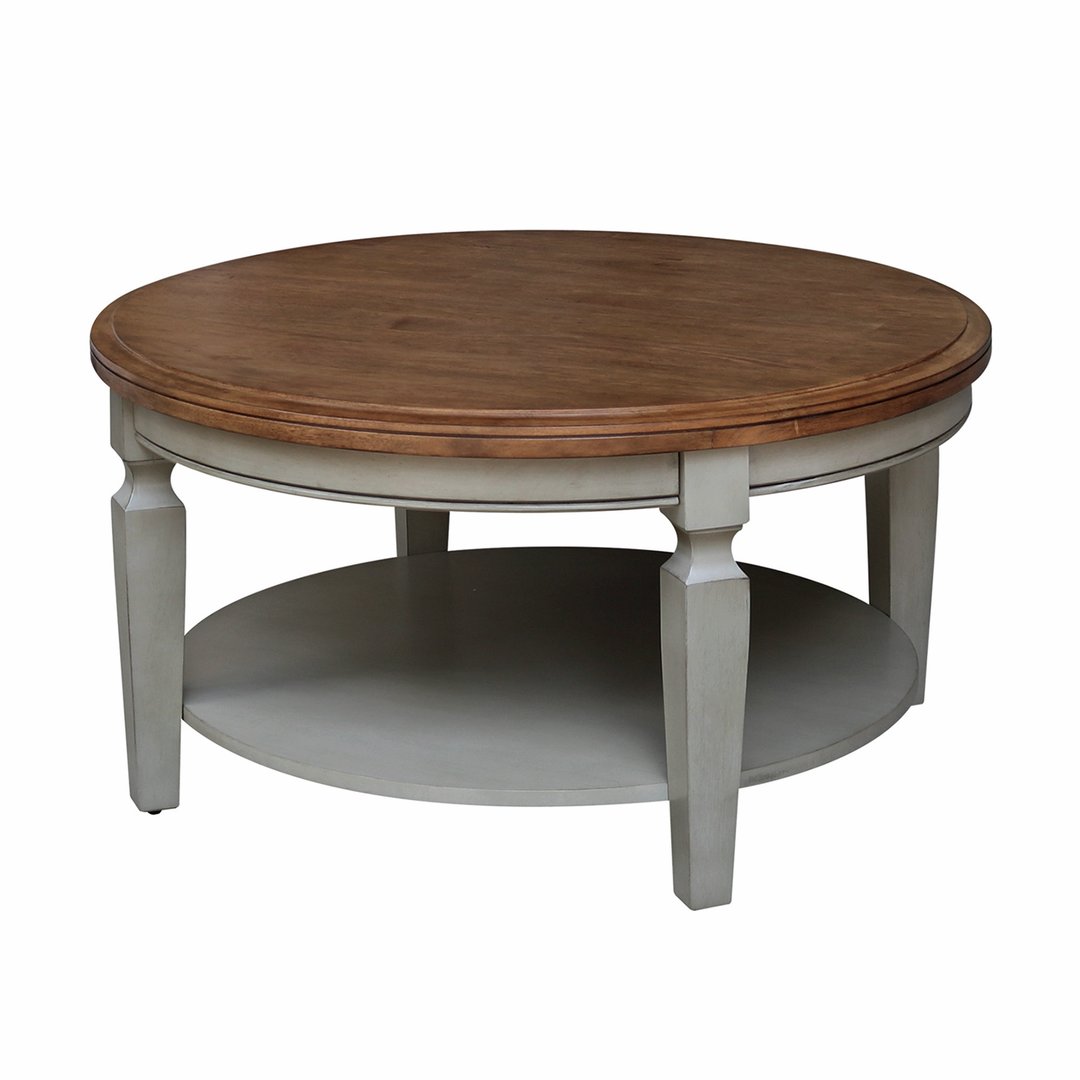 Home Accents - Vista Round Coffee Table in Hickory & Stone | John ...