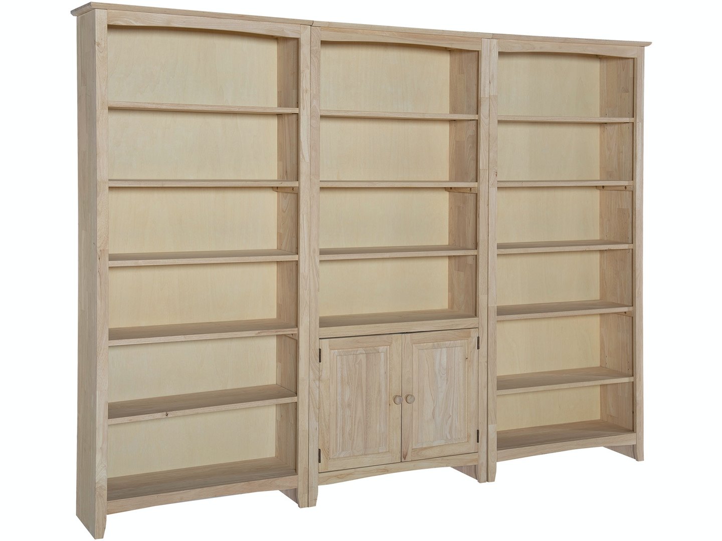 72 Inch High Bookshelfs (x3 bookshelf units) w/pair of bookcase doors ...