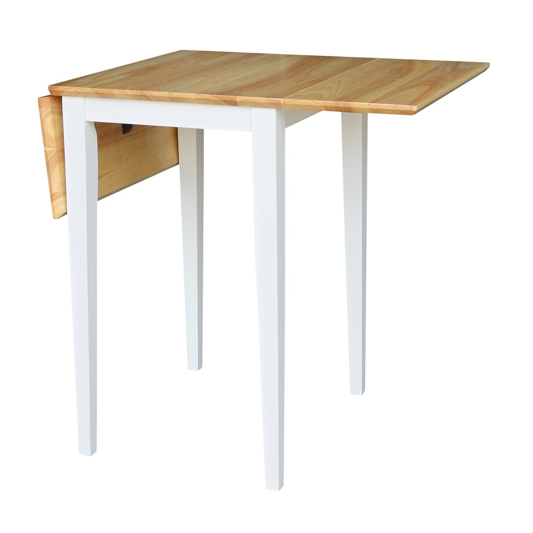 Dining Essentials - Small Drop Leaf Leg Table in Natural & White | John ...