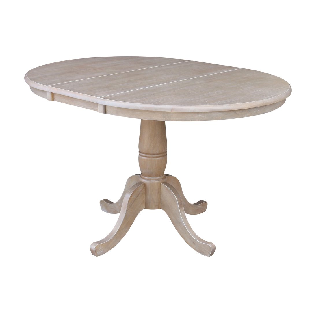 Dining Essentials - 36" Extension Table Top w/30"H Traditional Pedestal ...