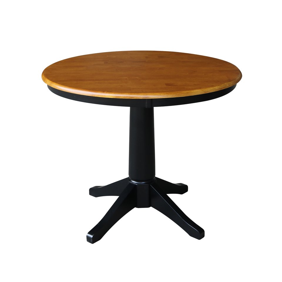 Dining Essentials - 36'' Round Table Top w/ 30"H Transitional Pedestal ...